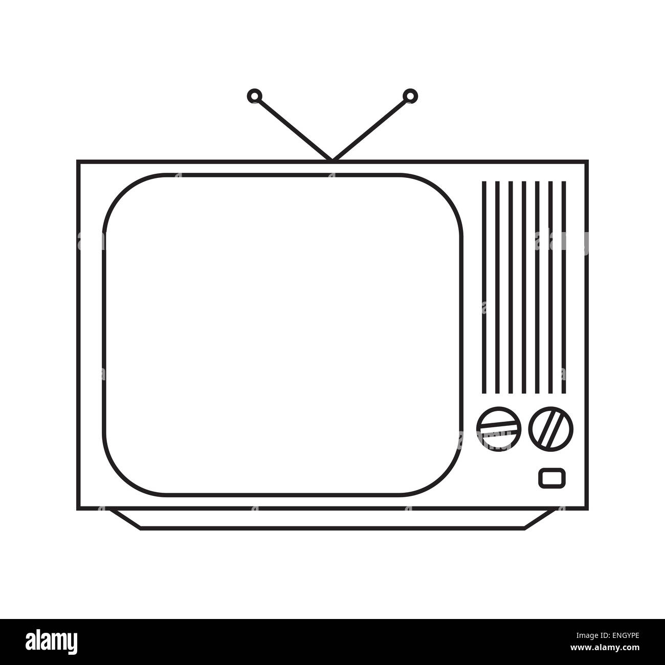 Vintage tv outline hi-res stock photography and images - Alamy