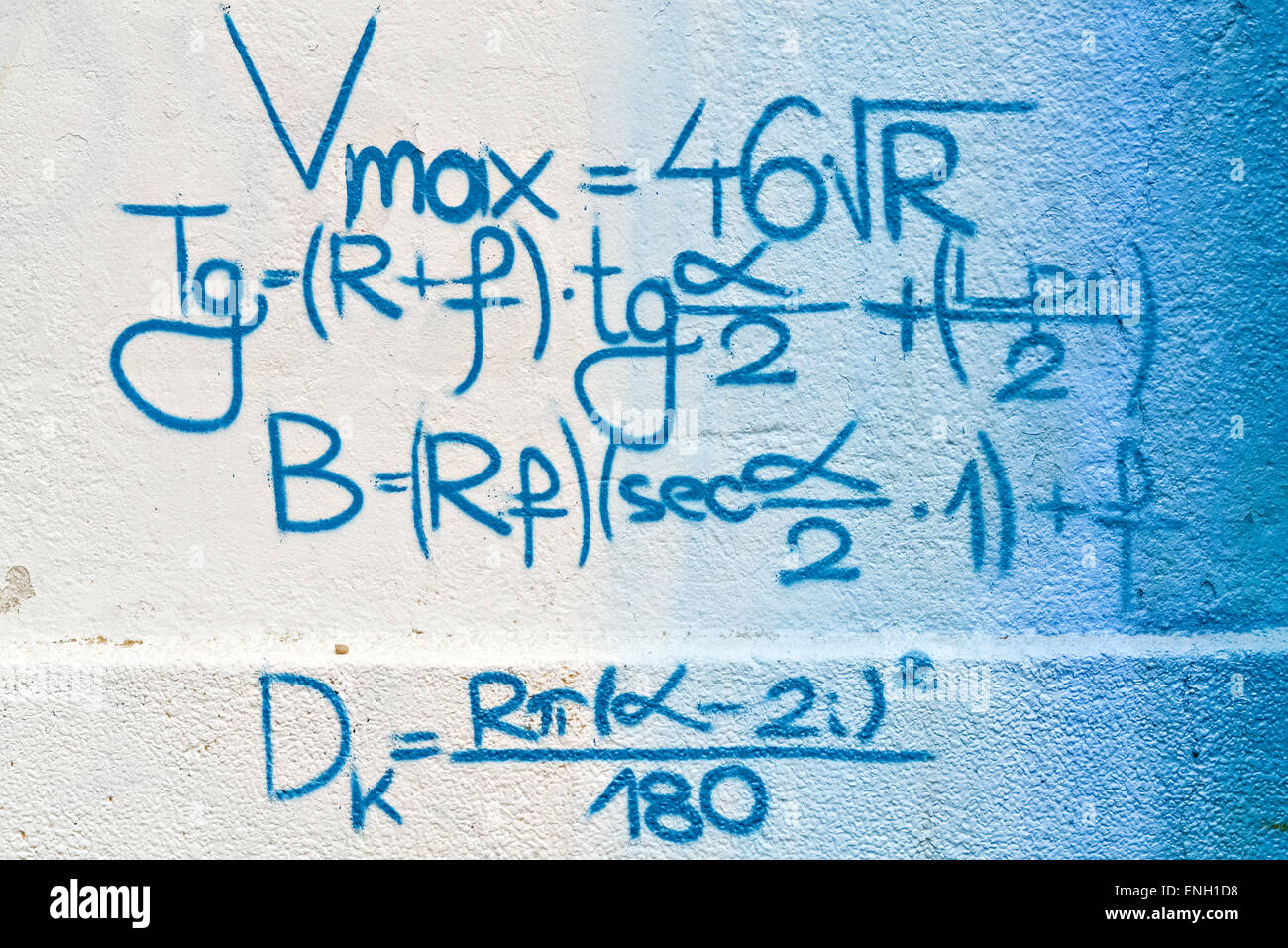 Mathematical formulas written on the wall as a background Stock Photo ...
