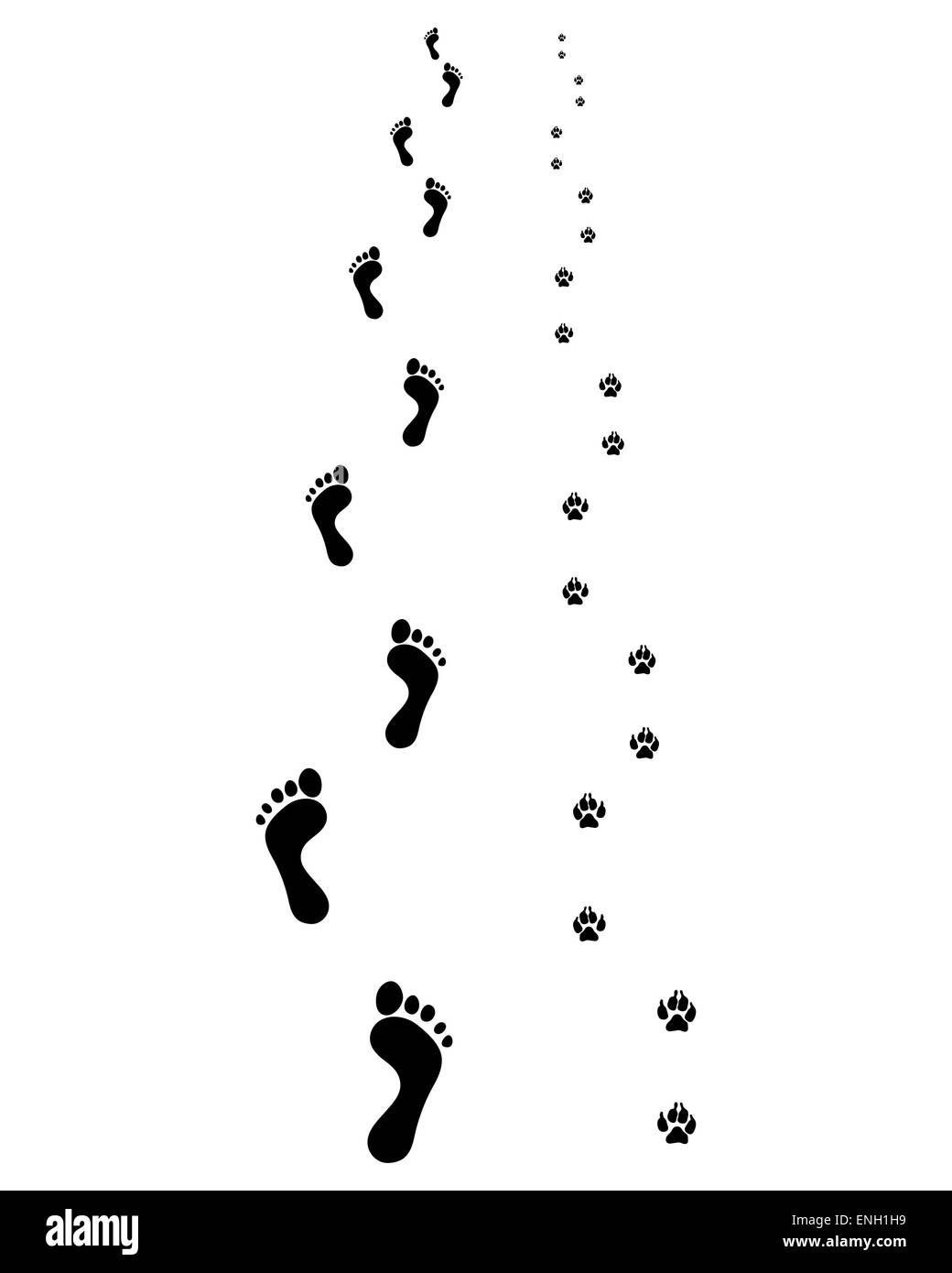 Footstep foot step footprints Cut Out Stock Images & Pictures - Alamy