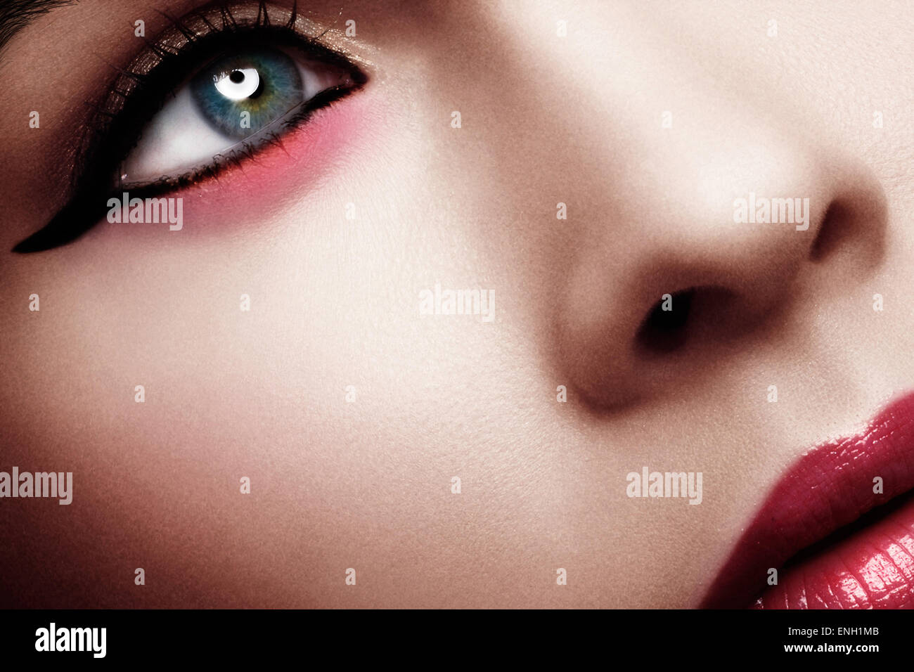 Macro beauty close-up of young Caucasian woman's face Stock Photo - Alamy