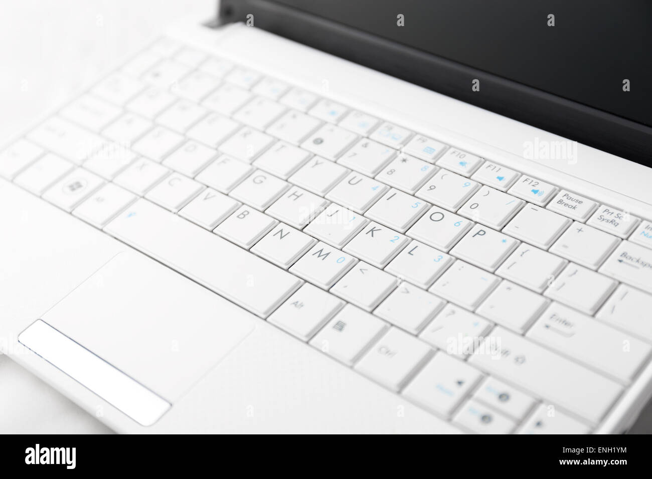 Closeup of the white netbook keyboard Stock Photo - Alamy