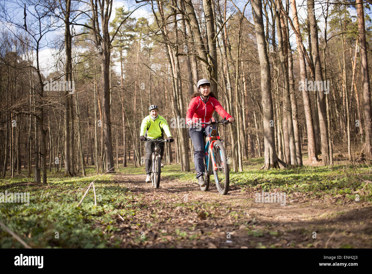 Active family biking Stock Photo - Alamy