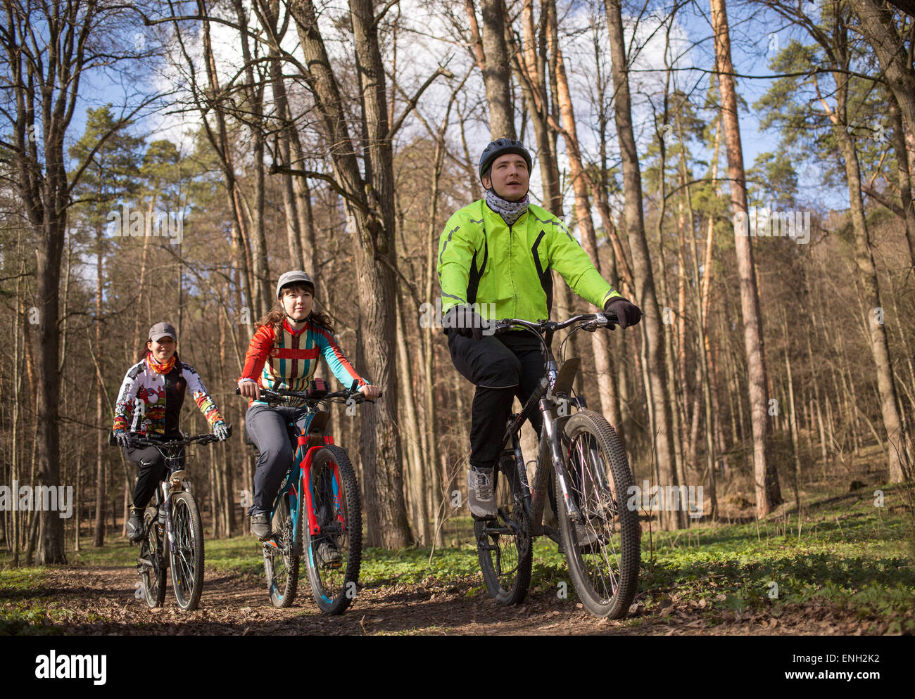 Active family biking Stock Photo - Alamy