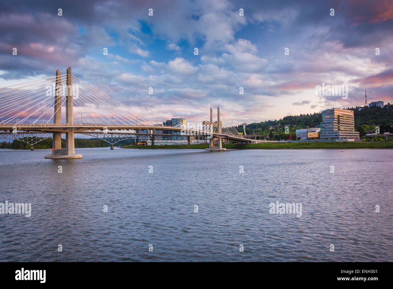 Tilikum Crossing at sunset, in Portland, Oregon Stock Photo - Alamy