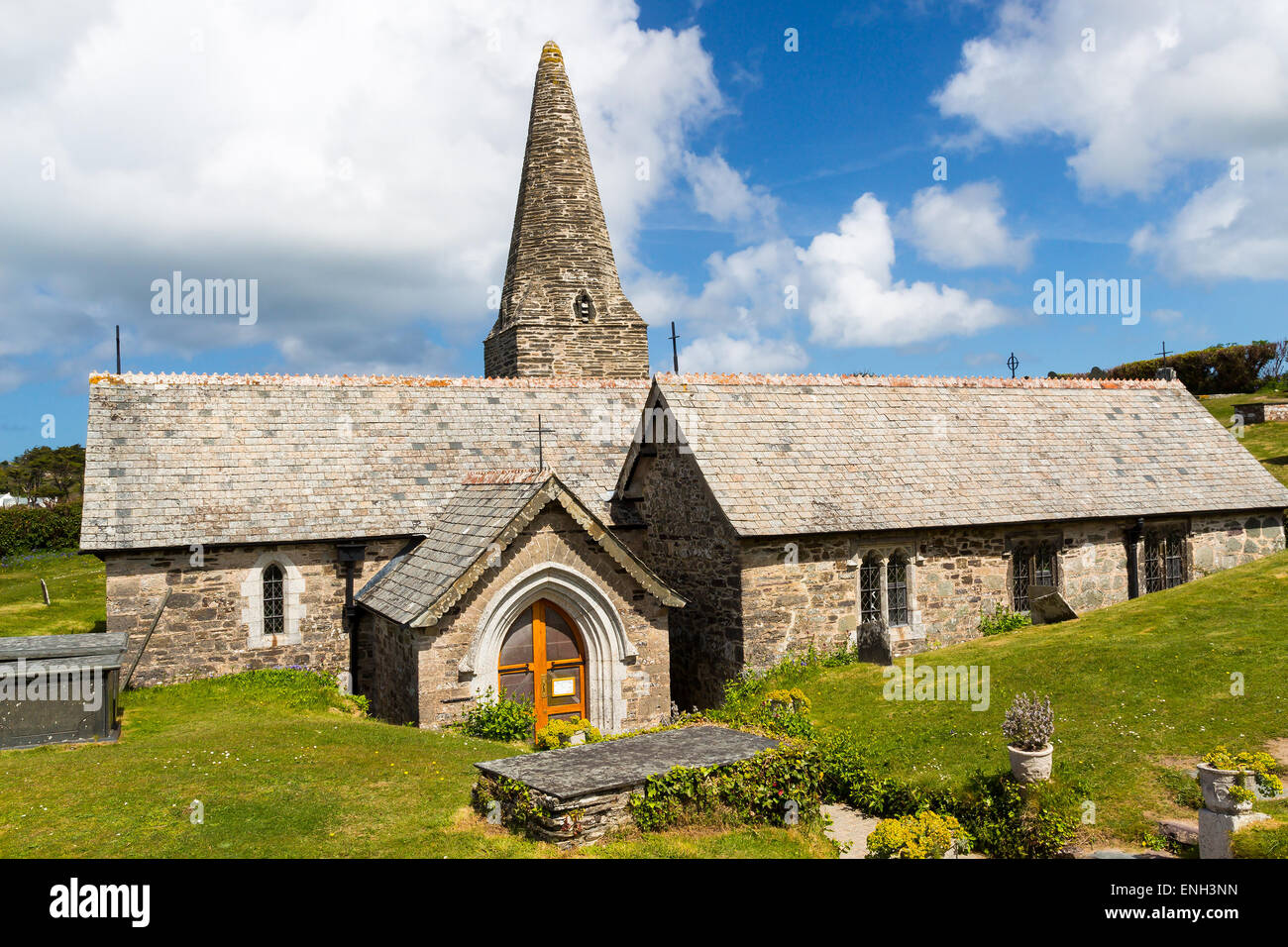 The 12th century St Enodoc Church Trebetherick, resting place of Poet ...