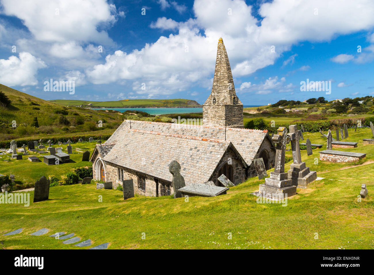 The 12th century St Enodoc Church Trebetherick, resting place of Poet ...