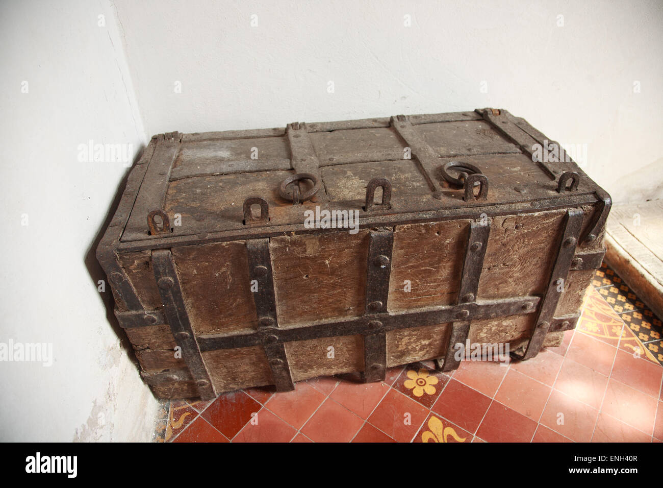 A 12th century dug-out chest made for Dunster Priory in Somerset to ...
