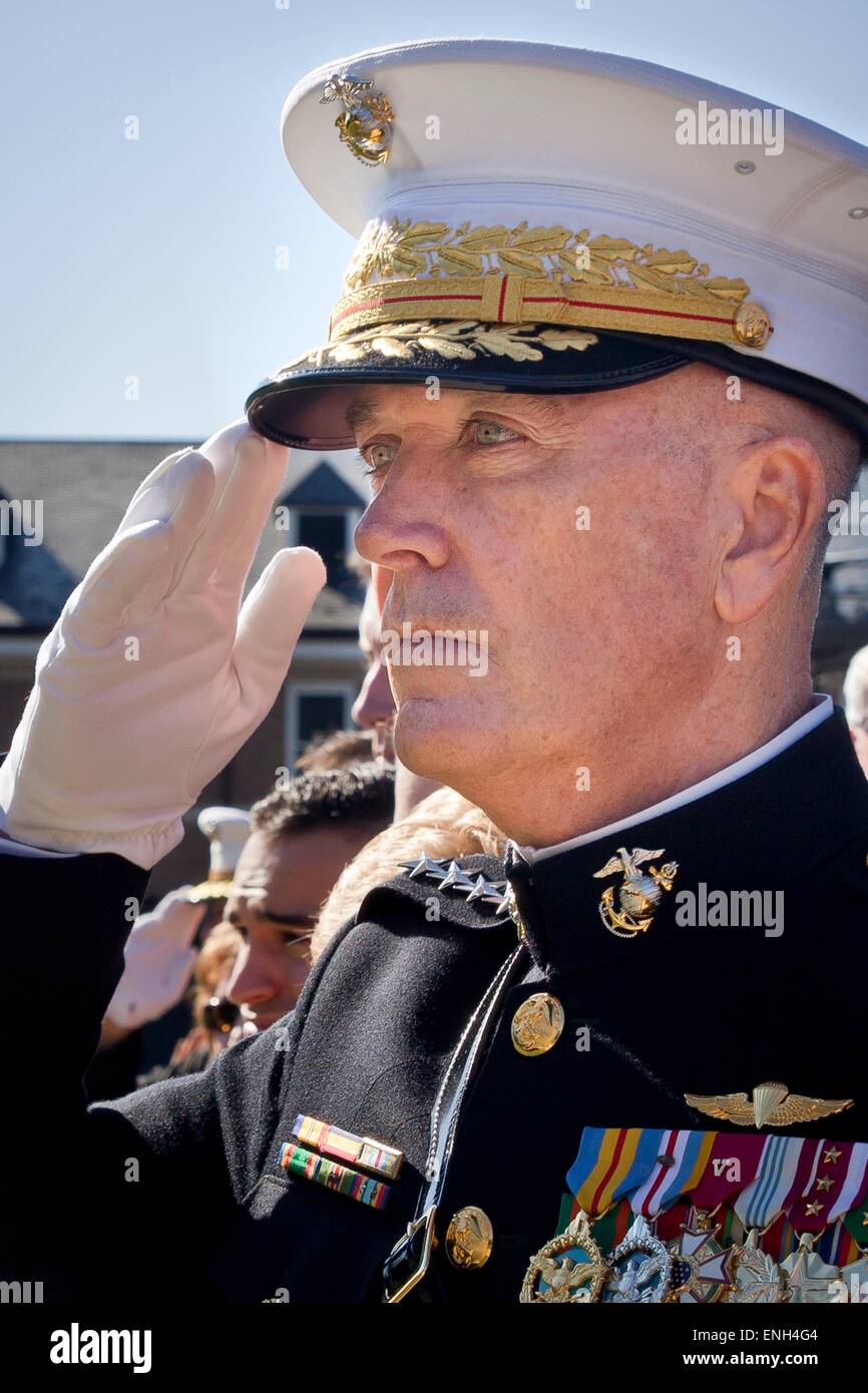 U.S. Marine Corps Gen. Joseph F. Dunford, Jr. salutes during the ...