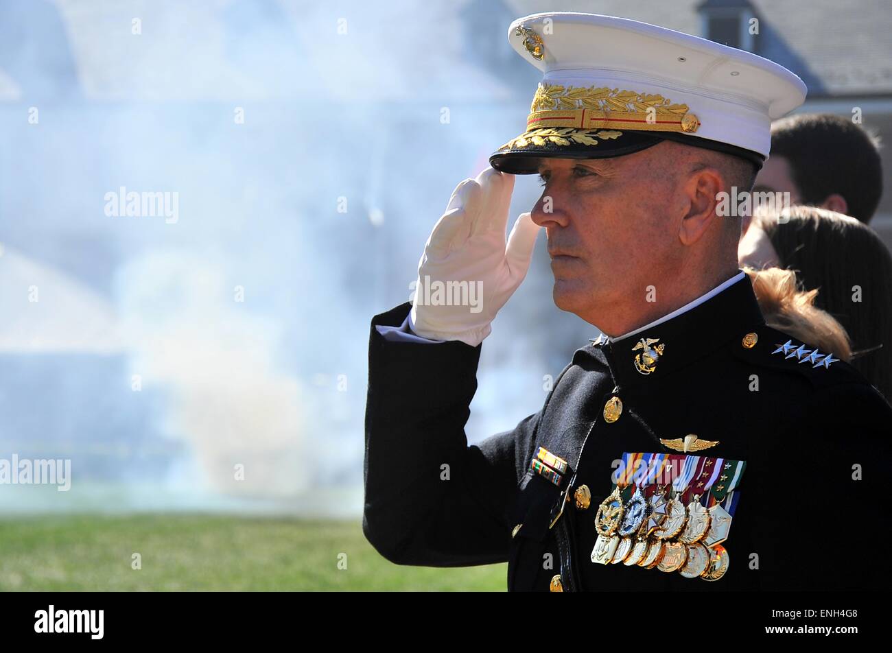 U.S. Marine Corps Gen. Joseph F. Dunford, Jr. salutes during the ...