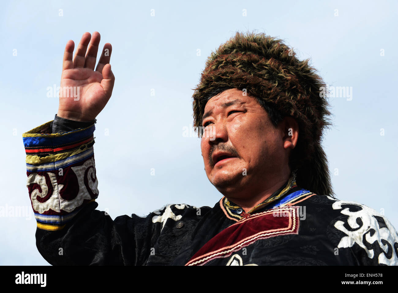 A Buryat Shaman conduction a traditional Shamanistic ceremony Stock ...
