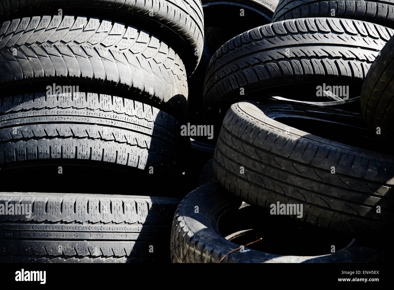 Scrap car old used tires Stock Photo - Alamy