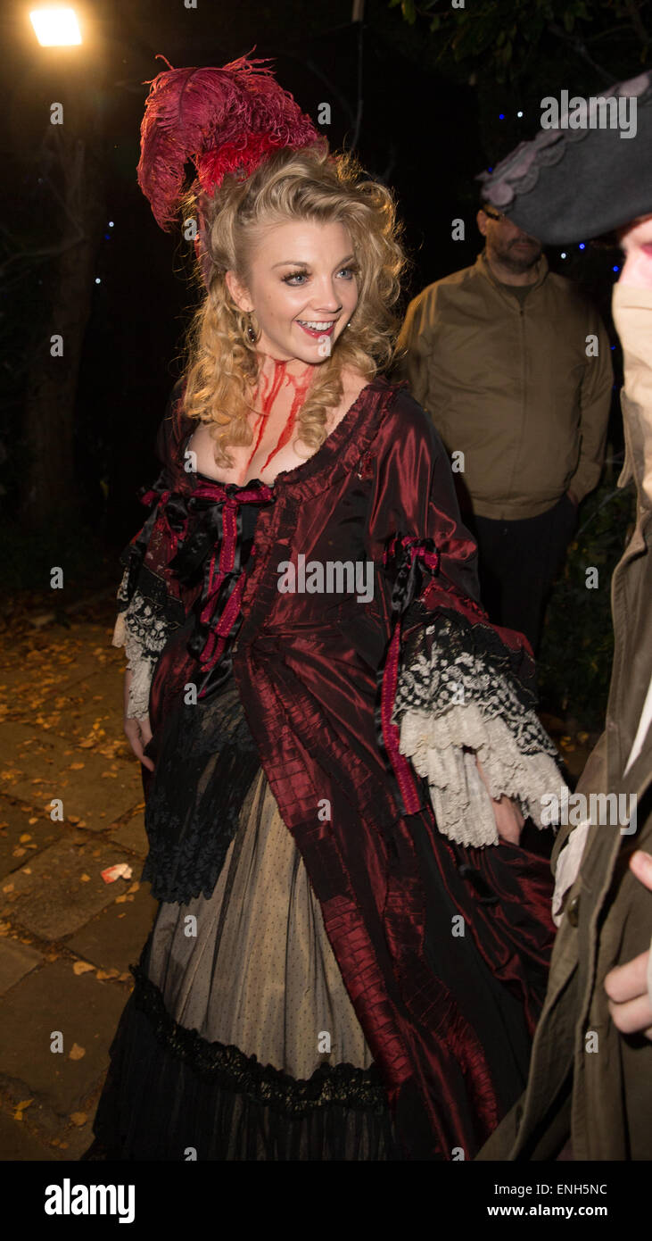 Jonathan Ross' Halloween party - Arrivals. Natalie Dormer arrives a ...