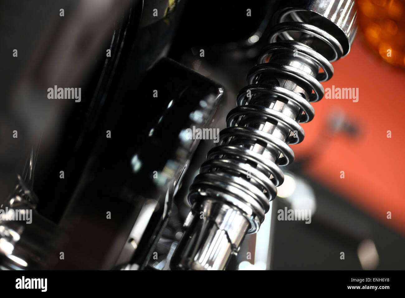 Shock absorber of motor bike with wheel hi-res stock photography and ...