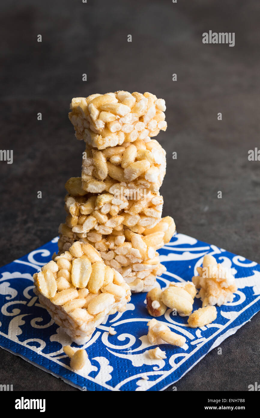 Popular Hawaiian candy made with rice, peanuts, sugar and butter Stock ...