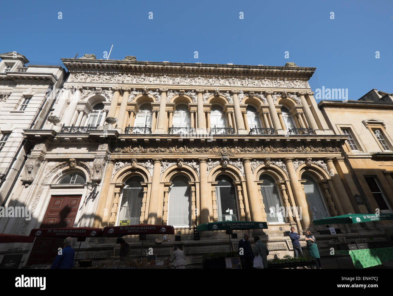 St Nicholas markets in Corn Street, Bristol Stock Photo - Alamy