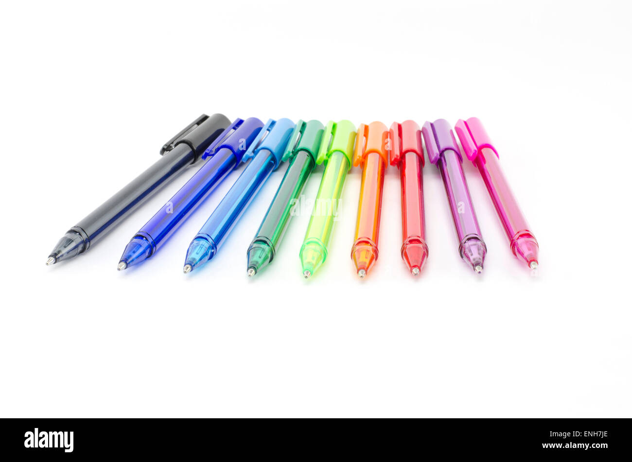 colorful pens isolated on white background Stock Photo - Alamy