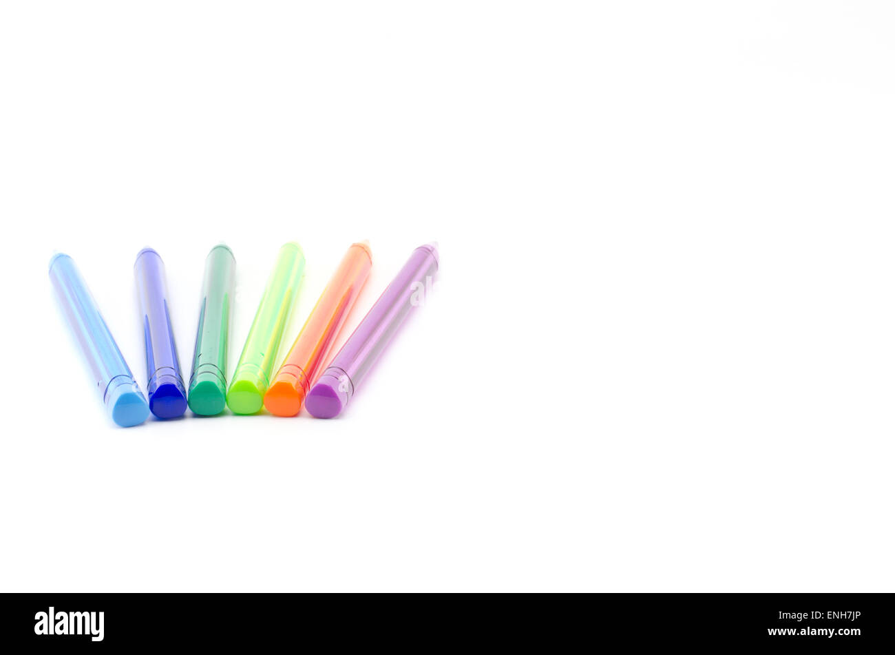 colorful pens isolated on white background Stock Photo - Alamy