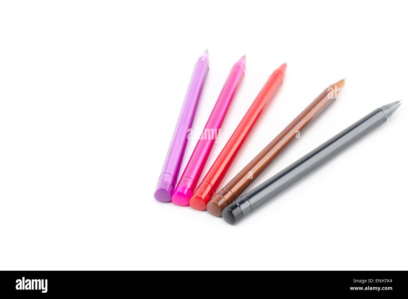 colorful pens isolated on white background Stock Photo - Alamy