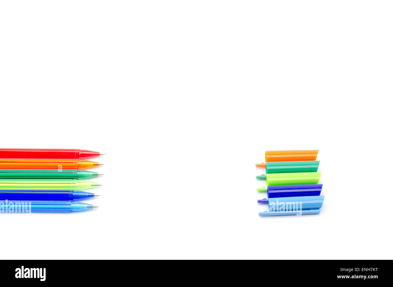 colorful pens isolated on white background Stock Photo - Alamy