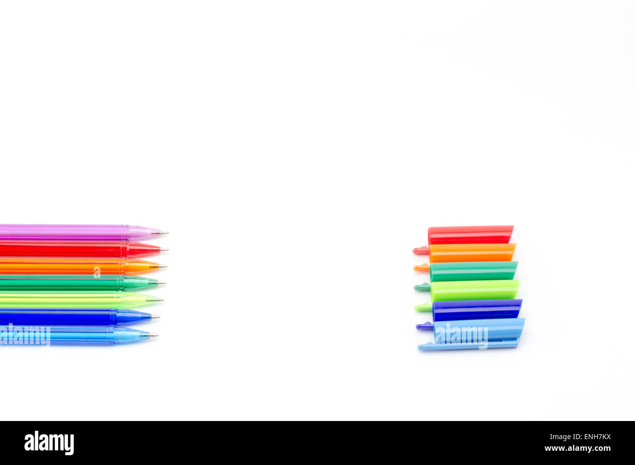 colorful pens isolated on white background Stock Photo - Alamy