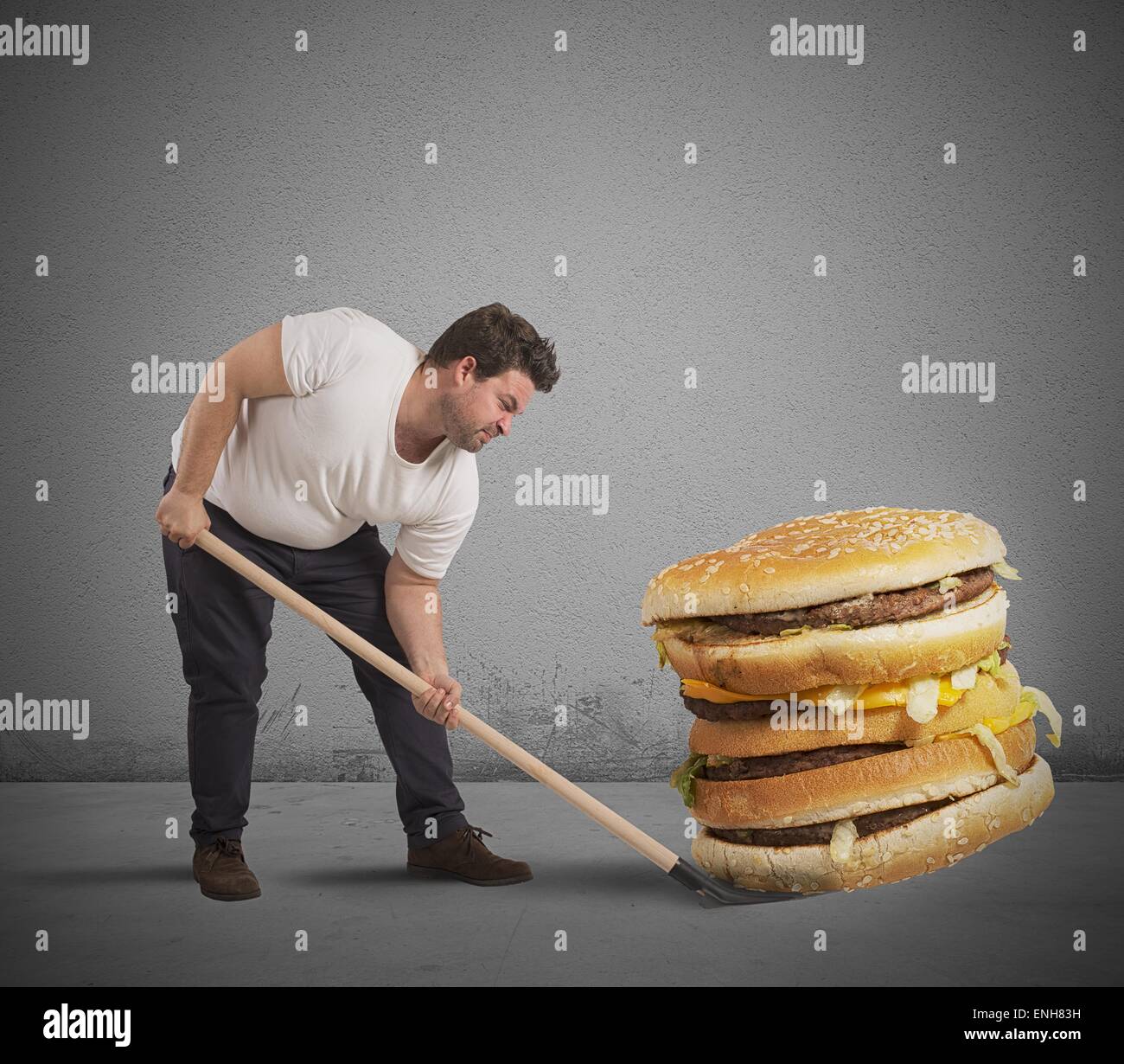 Man Eating Giant Burger Stock Photos & Man Eating Giant Burger Stock ...