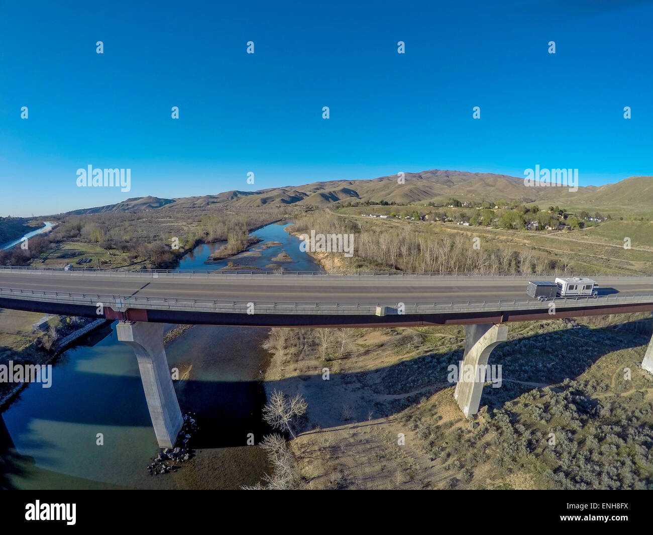 Idaho highway and camper Stock Photo - Alamy