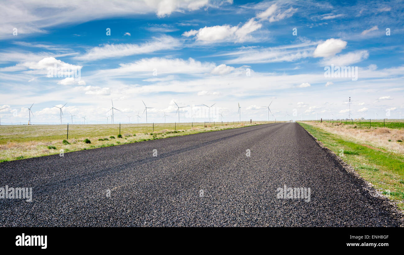 Road through wind farm hi-res stock photography and images - Alamy