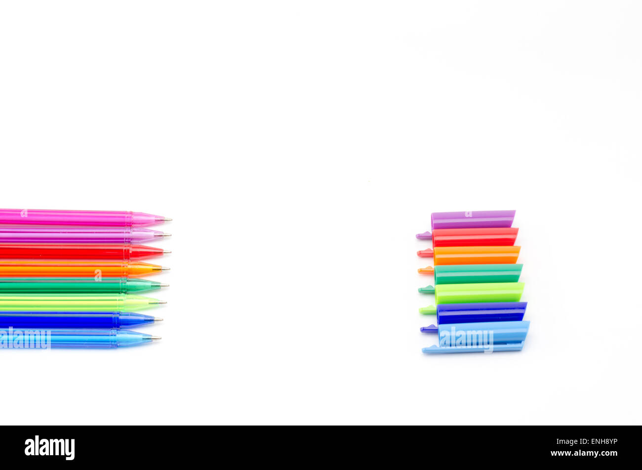 colorful pens isolated on white background Stock Photo - Alamy