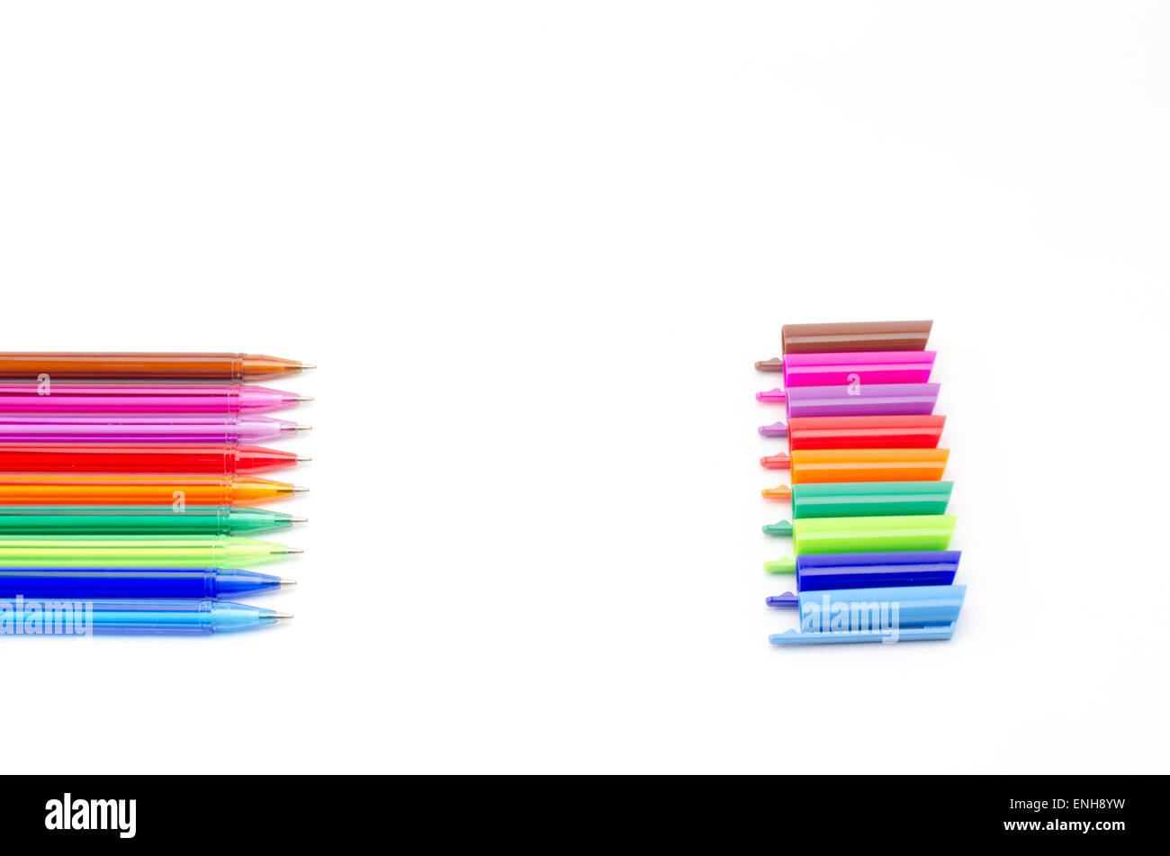 colorful pens isolated on white background Stock Photo - Alamy