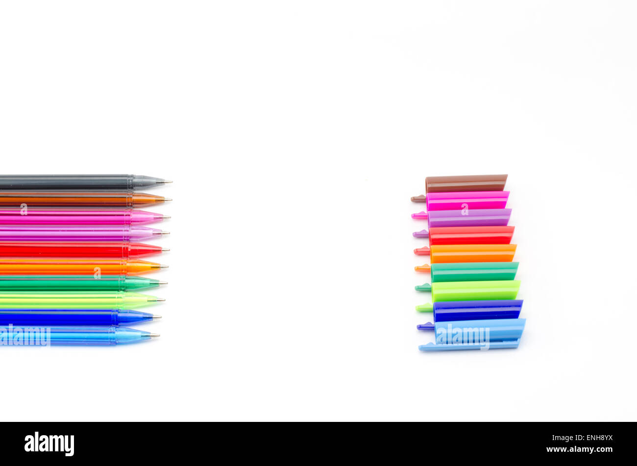 colorful pens isolated on white background Stock Photo - Alamy