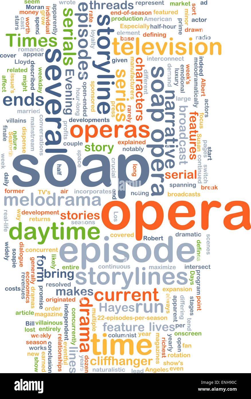 Soap opera word cloud concept hi-res stock photography and images - Alamy