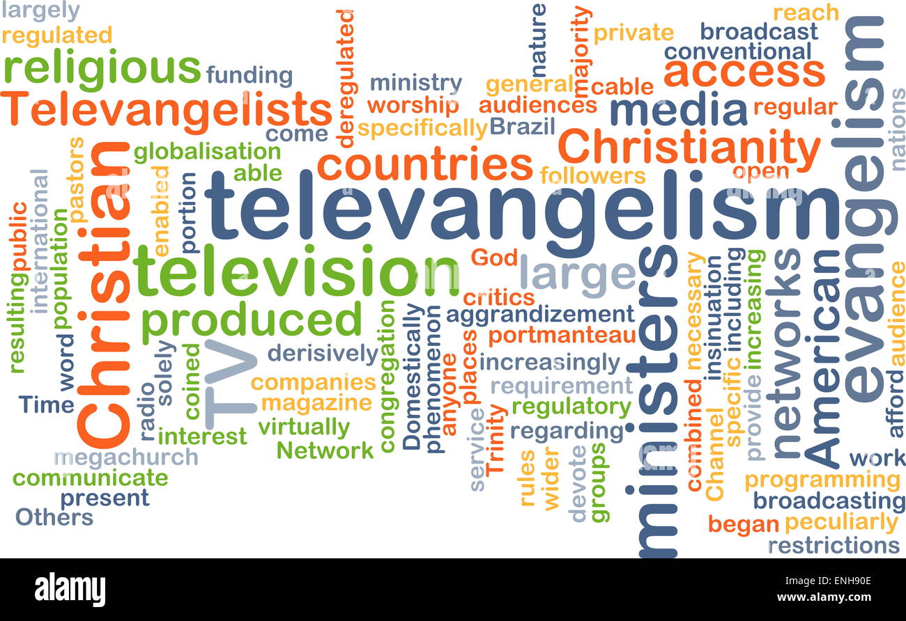 Background text pattern concept wordcloud illustration of televangelism ...