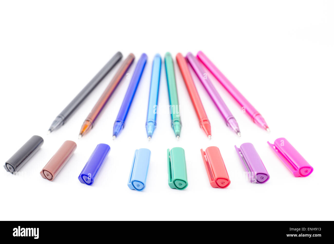 colorful pens isolated on white background Stock Photo - Alamy