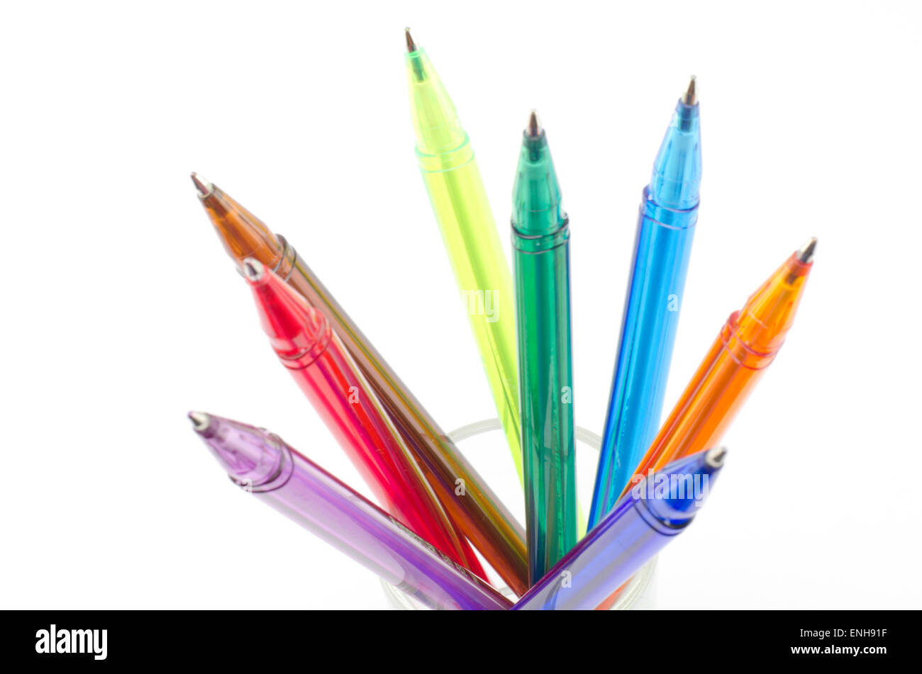 colorful pens isolated on white background Stock Photo - Alamy