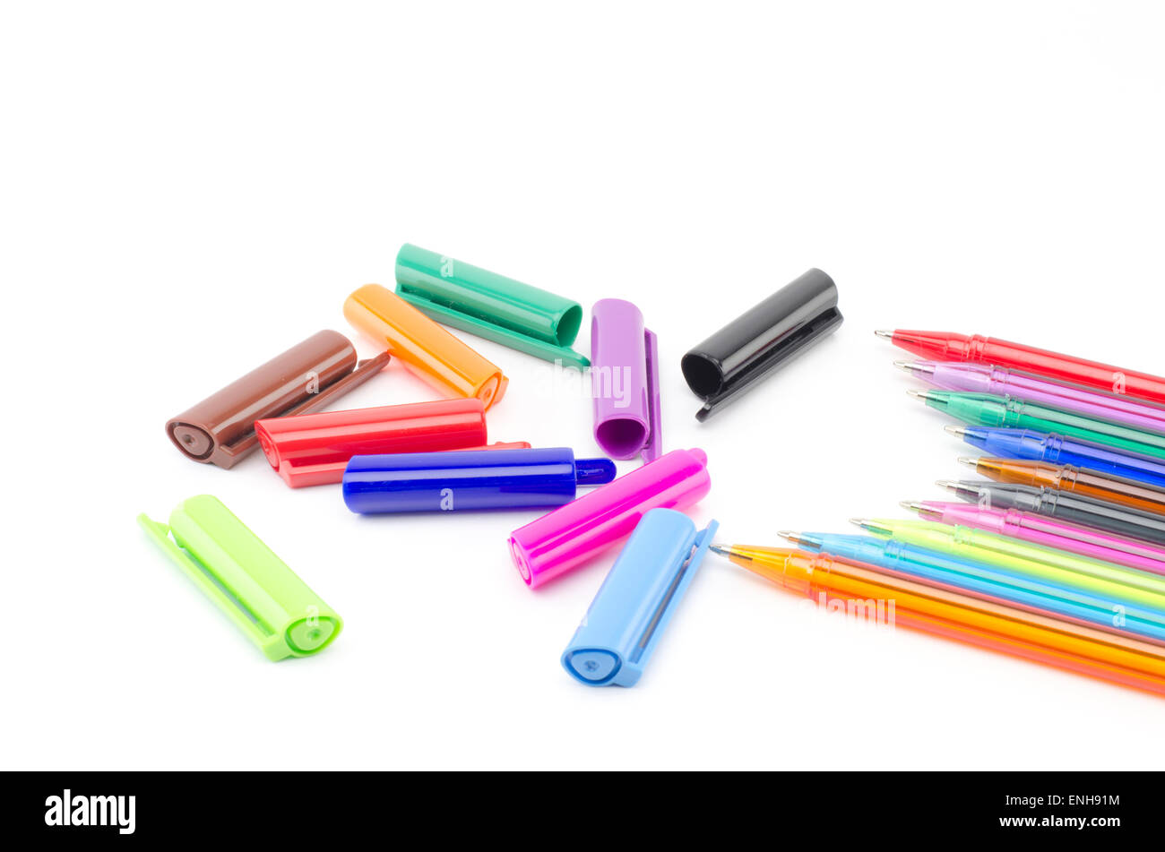 colorful pens isolated on white background Stock Photo - Alamy