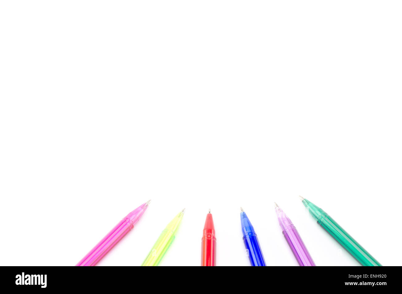 colorful pens isolated on white background Stock Photo - Alamy