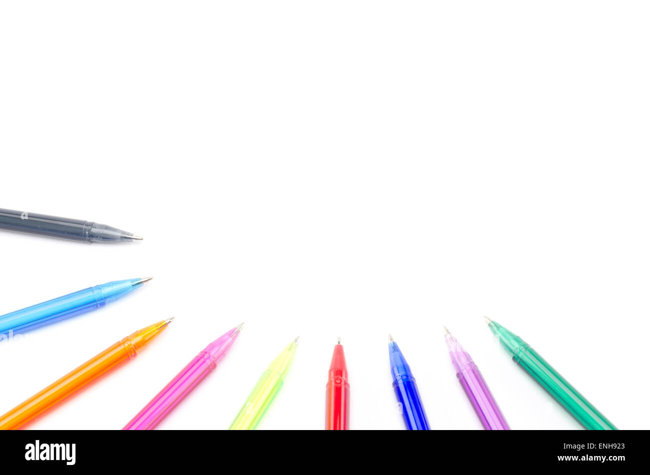 colorful pens isolated on white background Stock Photo - Alamy