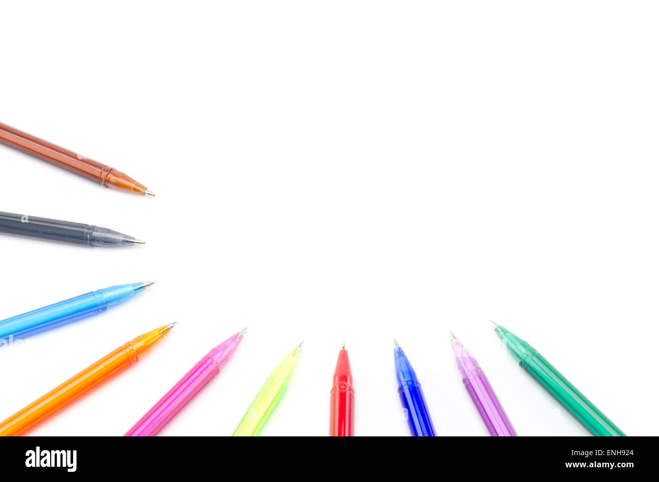 colorful pens isolated on white background Stock Photo - Alamy