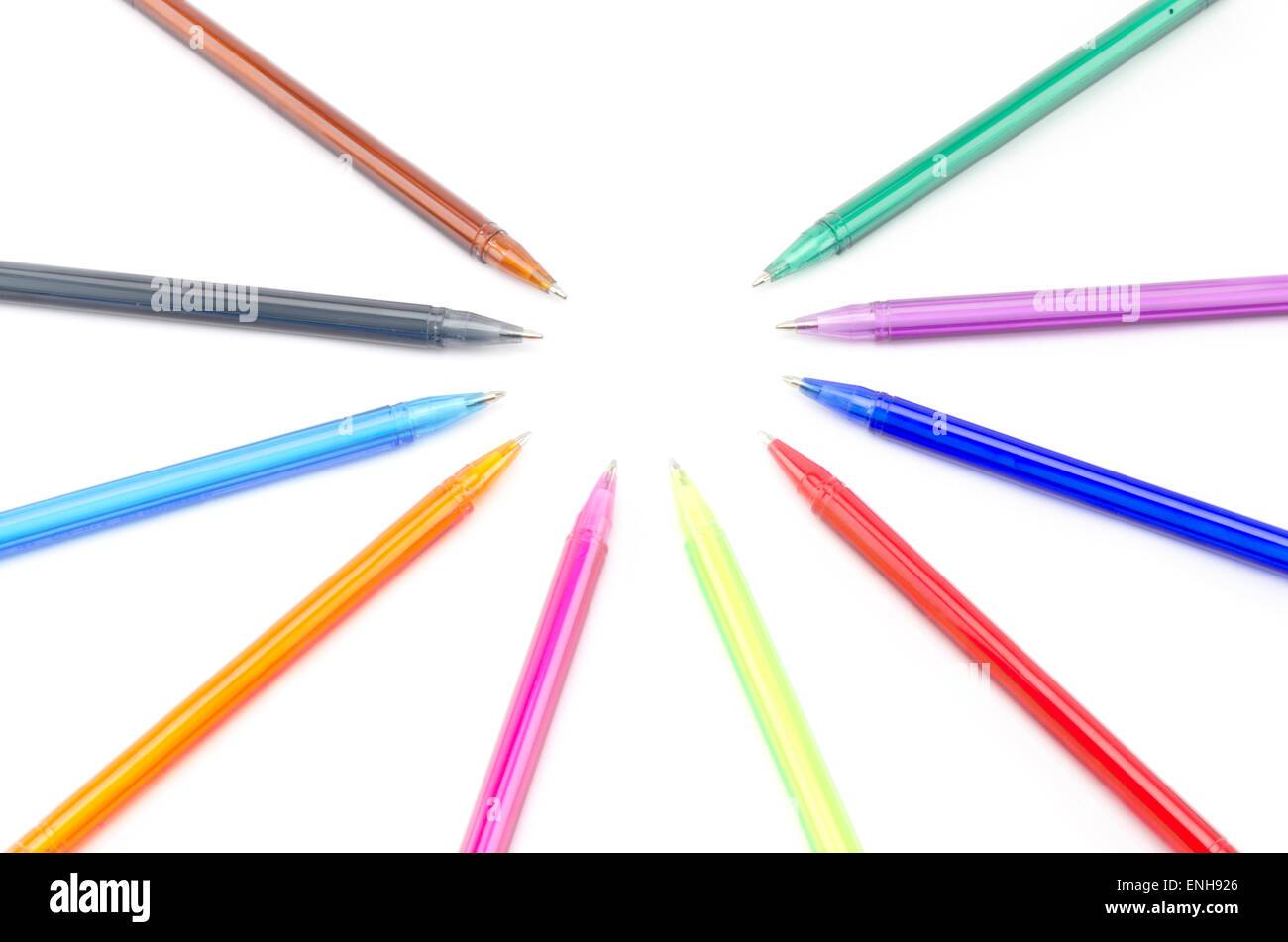 colorful pens isolated on white background Stock Photo - Alamy