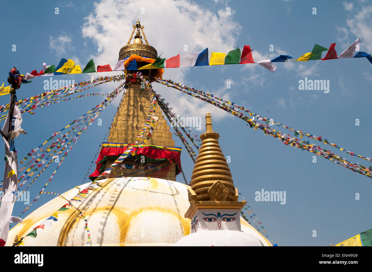 The beautiful stupa at the Boudhanath temple in Kathmandu Stock Photo ...