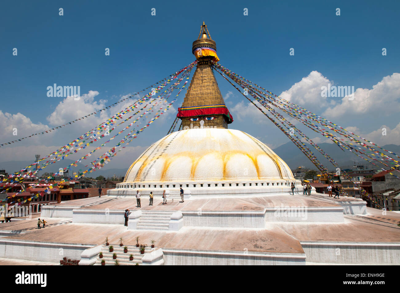 The beautiful stupa at the Boudhanath temple in Kathmandu Stock Photo ...