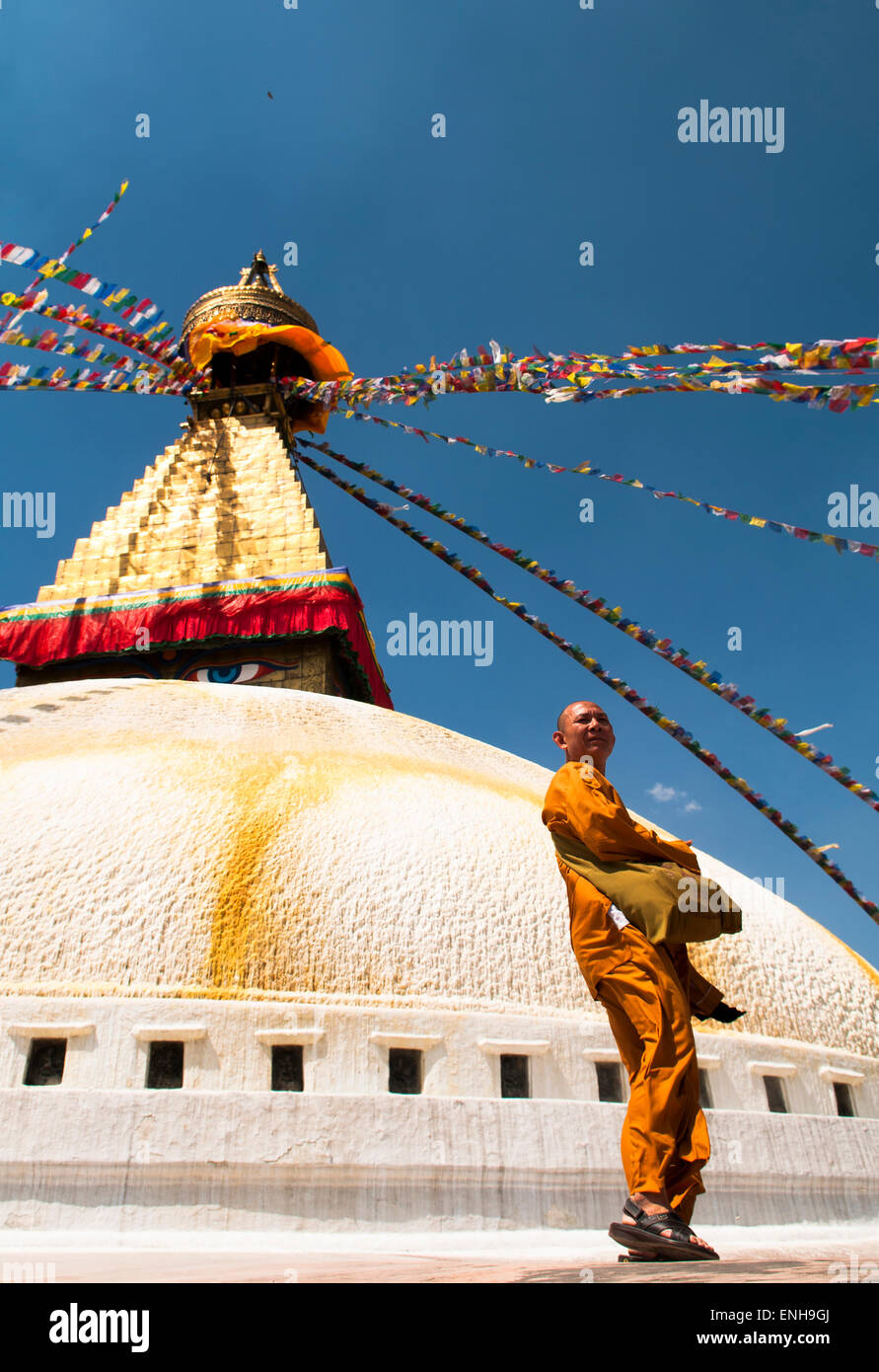The beautiful stupa at the Boudhanath temple in Kathmandu Stock Photo ...