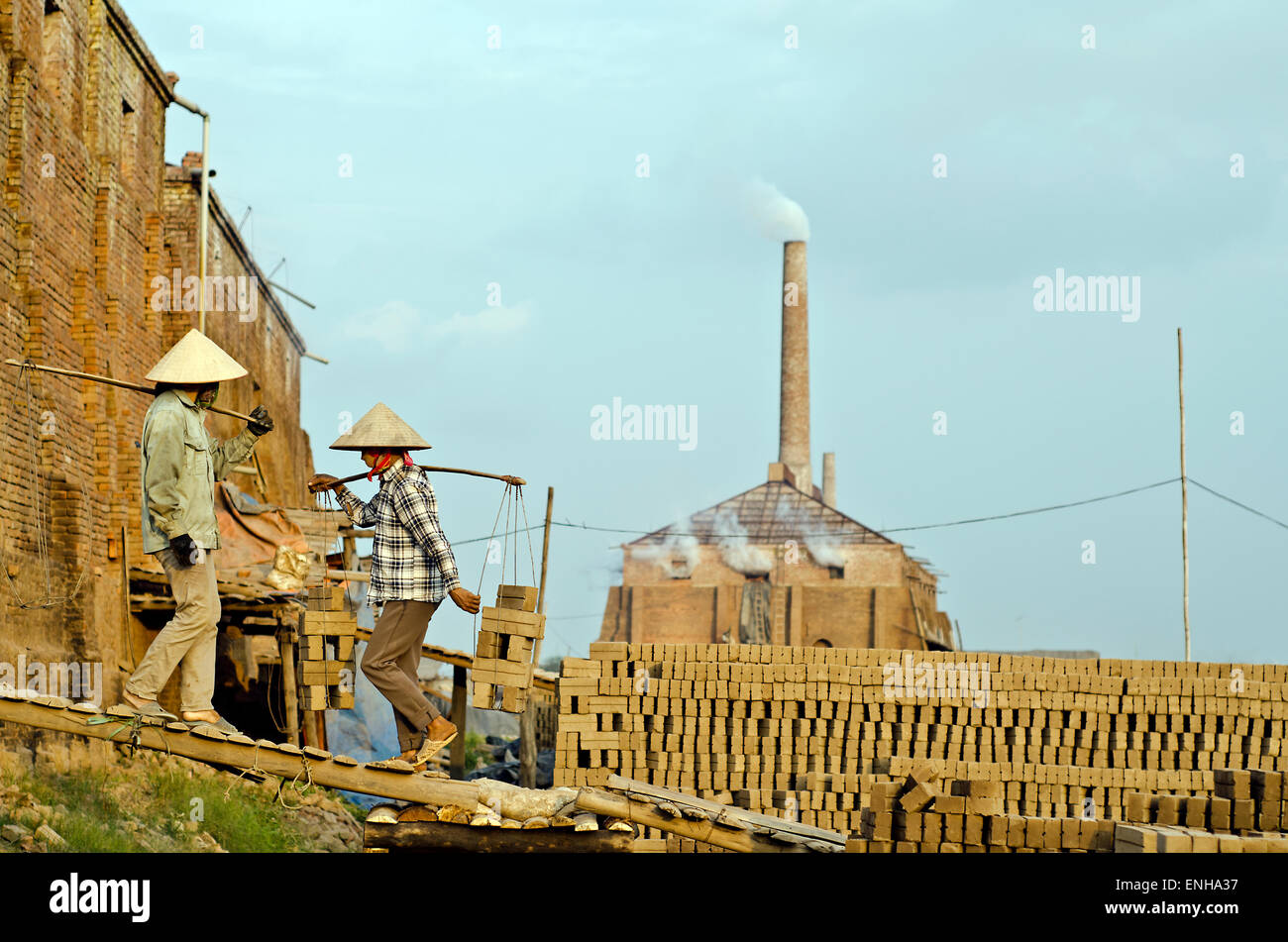 Brick factory on the outskirts of Hanoi,Vietnam Stock Photo - Alamy