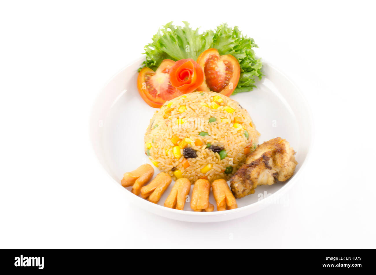 main food American fried rice isolated on white background Stock Photo ...