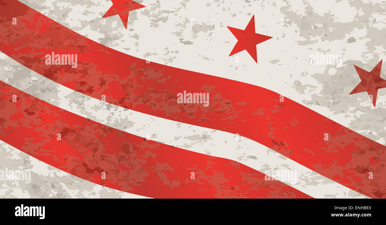 The Washington DC State Flag in red and white with grunge Stock Photo ...