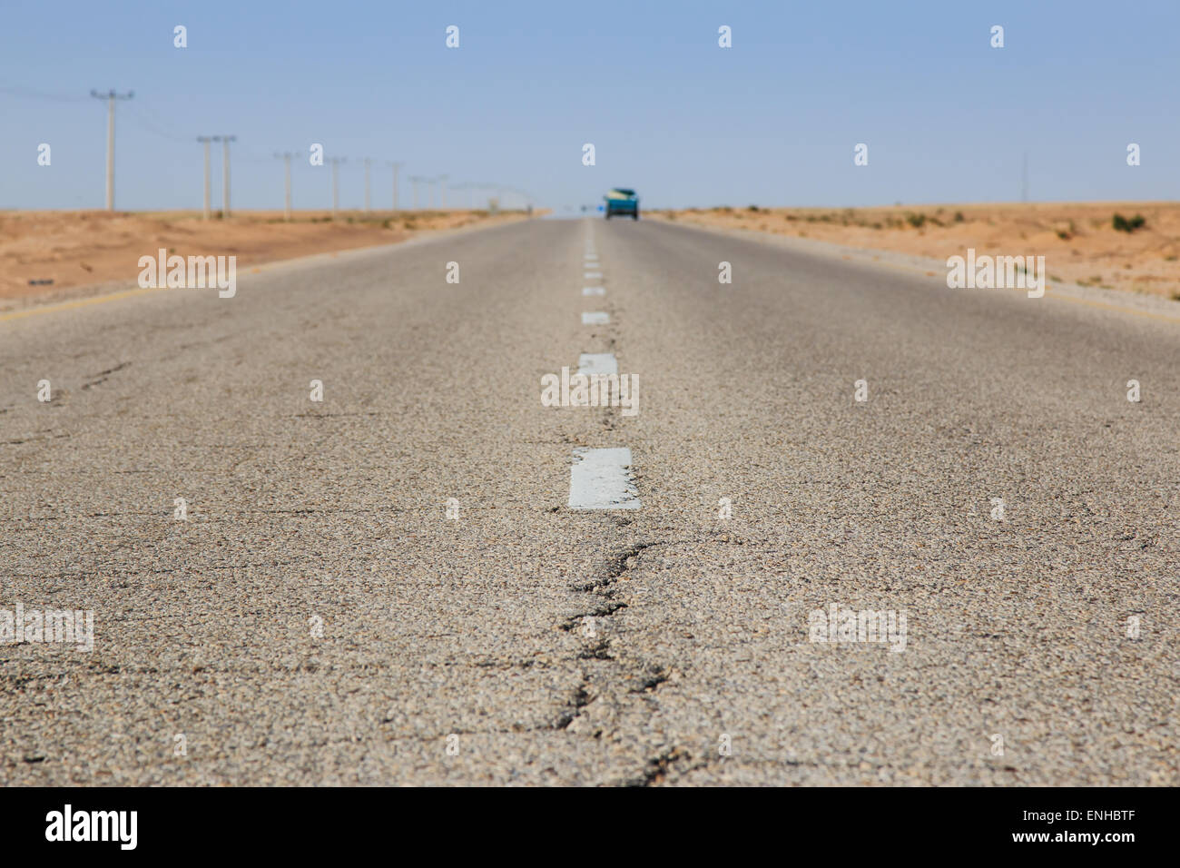 Road in the desert of Jordan Stock Photo - Alamy