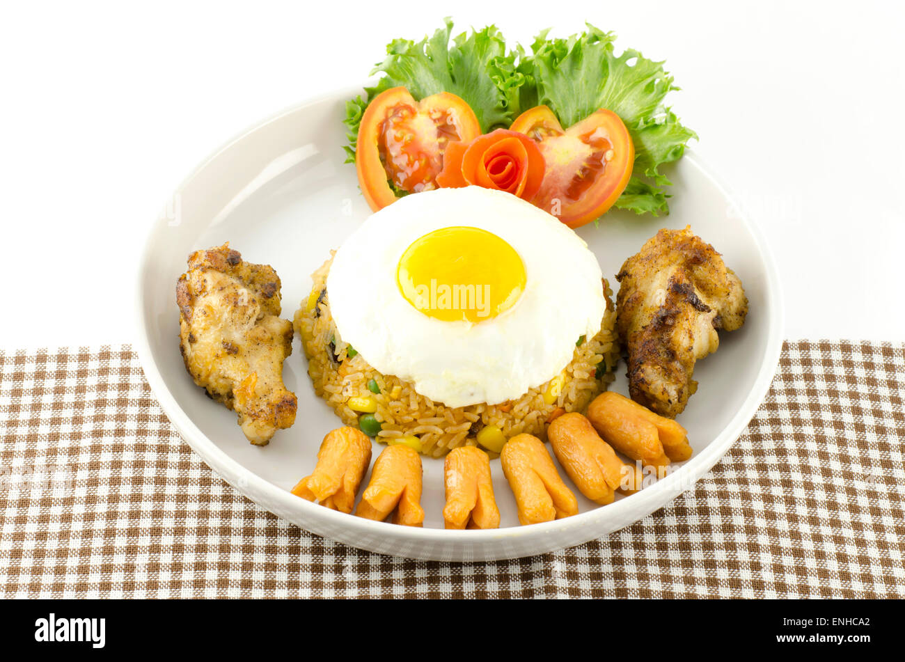 main food American fried rice isolated on white background Stock Photo ...