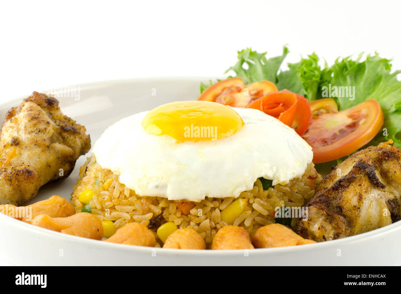 main food American fried rice isolated on white background Stock Photo ...