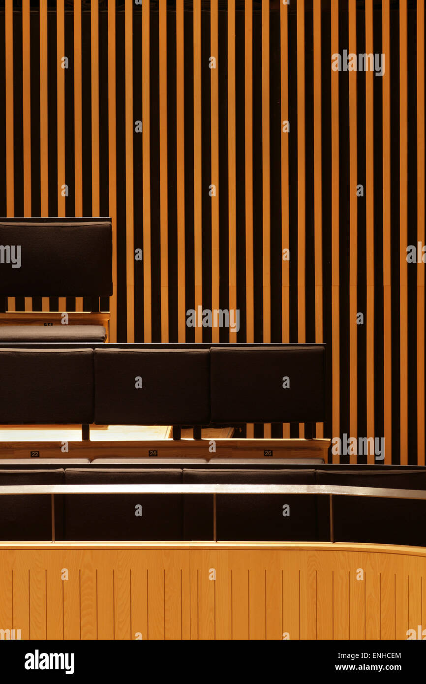 Detail of choir seating above the stage of The Symphonic Hall. Aarhus ...