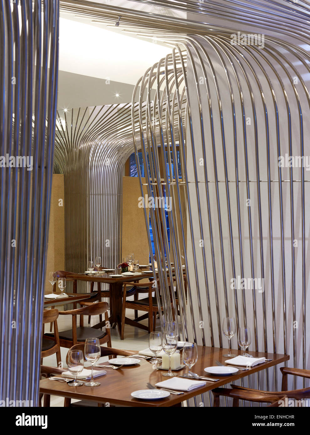 View towards entrance. Tote Bandra Restaurant, Mumbai, India. Architect ...
